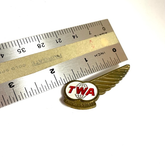 TWA | Jewelry | Vintage Twa Junior Hostess Wing Pin 95s 60s Gold Tone ...